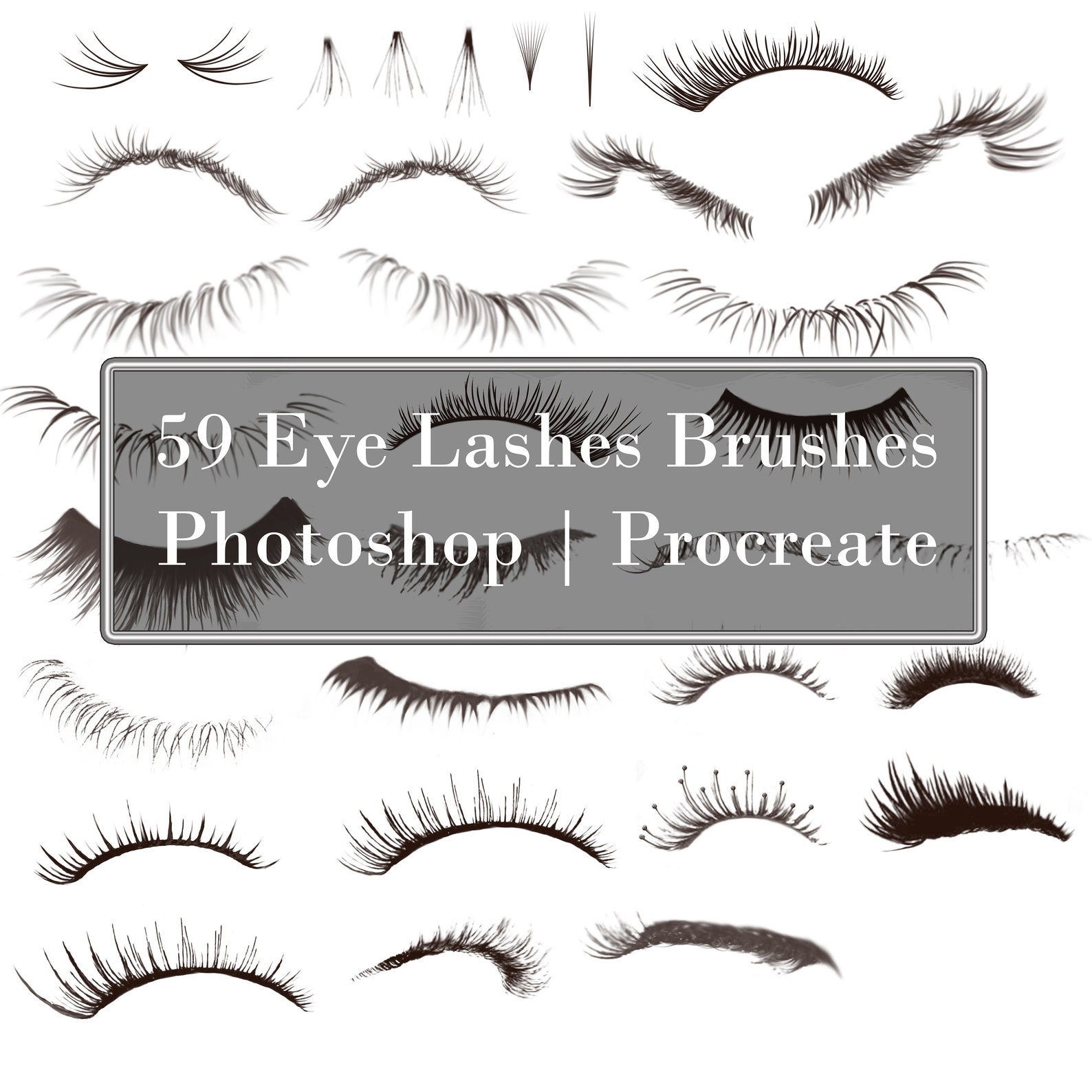 59 Eyelashes Procreate Photoshop Brushes Photoshop Stamps for Digital ...