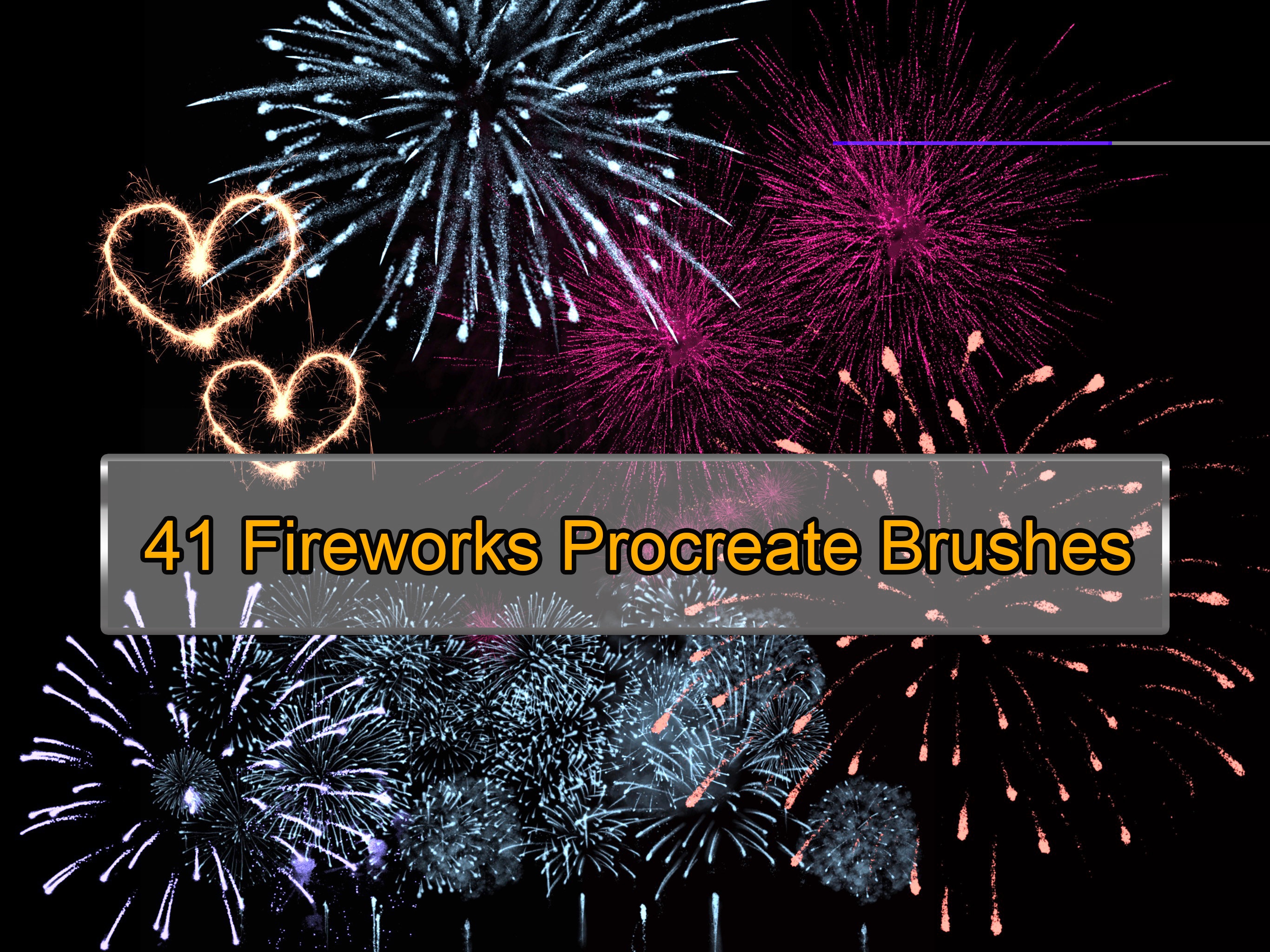 41 Procreate Fireworks Brushes Sparklers Brush for Illustrations ...