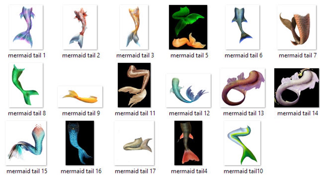 Mermaid Tail PNG Overlay Total 18 Mermaid Tails for Photoshop Photo ...