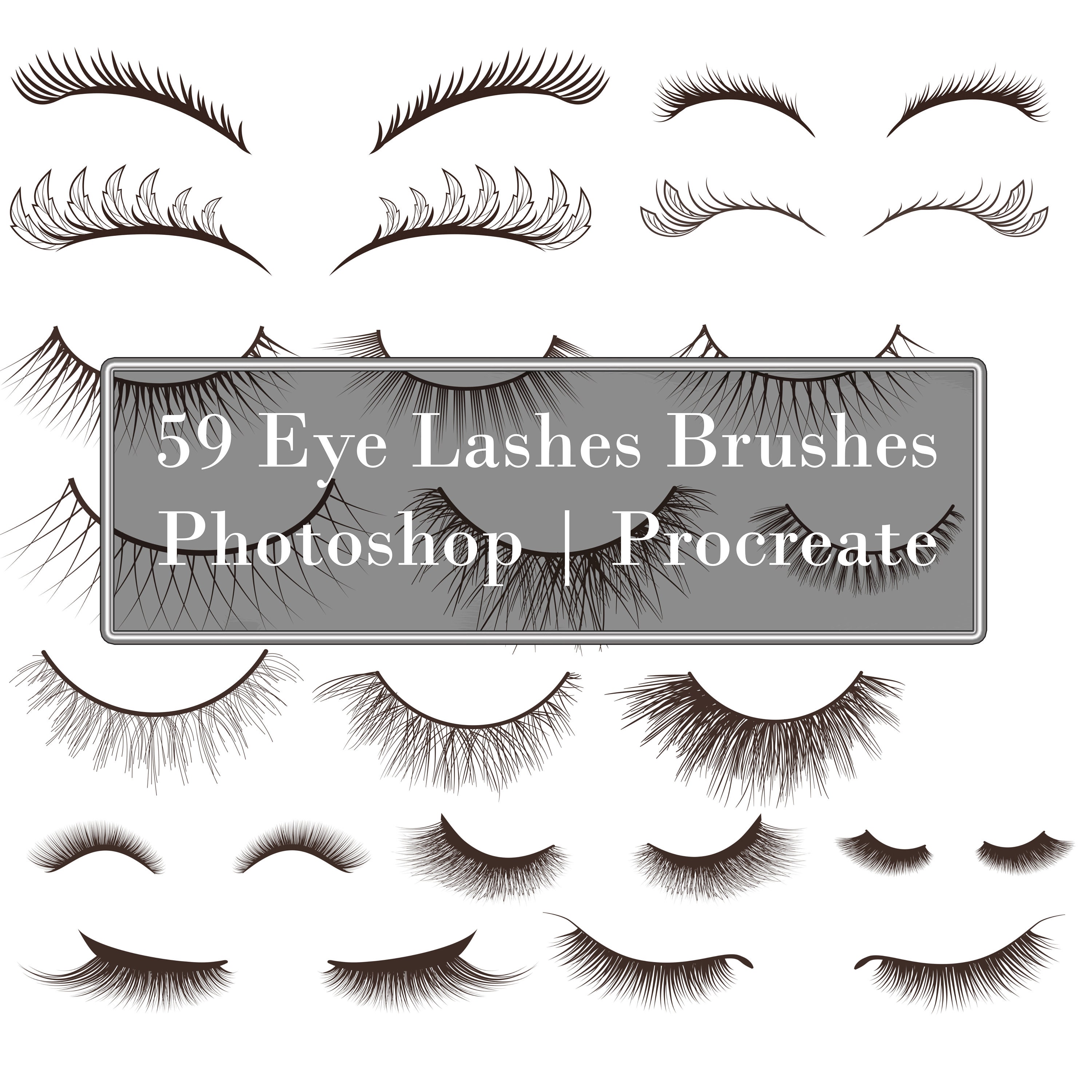 59 Eyelashes Procreate Photoshop Brushes Photoshop Stamps for Digital ...