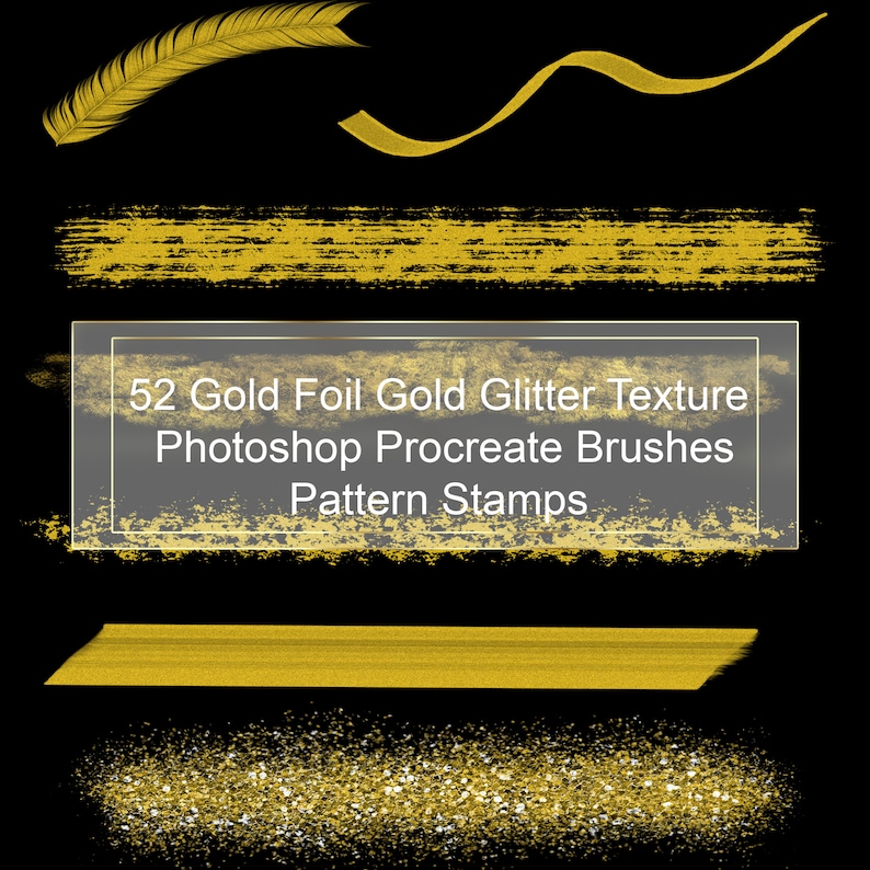 52 Gold Foil Gold Glitter Texture Photoshop Brush Pattern Stamps for ...