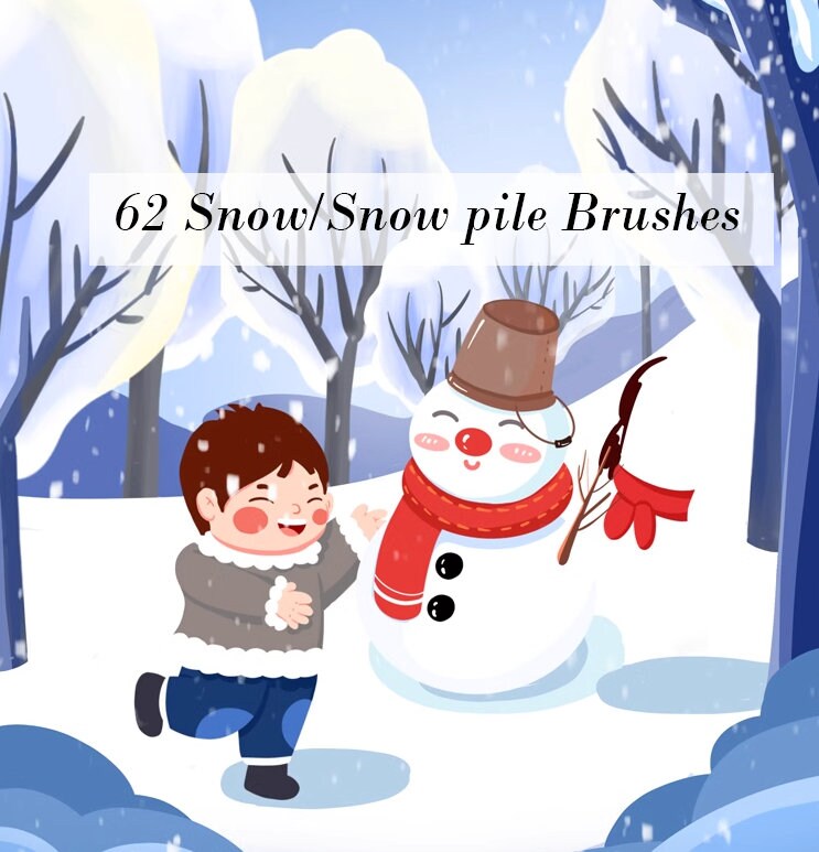 62 Photoshop Procreate Snow Pile Brushes for Digital Art Graphic Design ...
