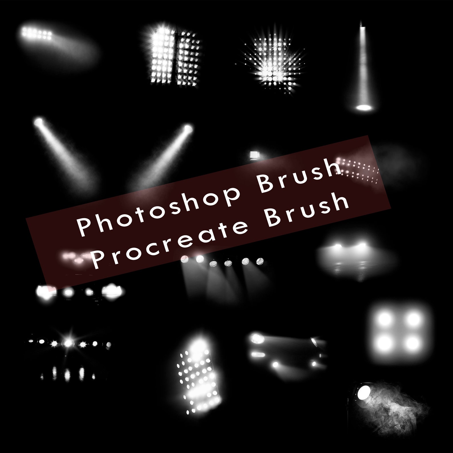 16 Photoshop Procreate Spot Light Brush Stage Lights Brush Flood Light ...