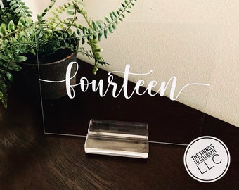 Clear Acrylic Table Numbers With Stands | Wedding Table Numbers ...