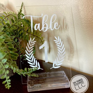 Acrylic Table Numbers | 4x6 Table Numbers | Table Numbers With Stands ...