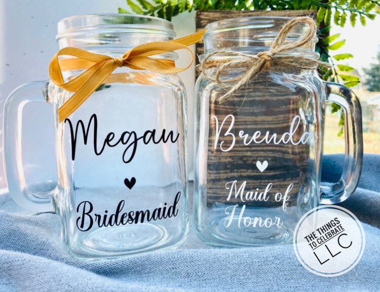 Bridal Party Jars | Bridesmaid Jars | Maid of Honor Jars | Bridal Party ...