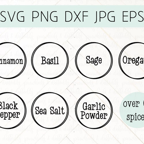 Round Spice Labels Bundle Cut File Seasoning Jar Labels - Etsy