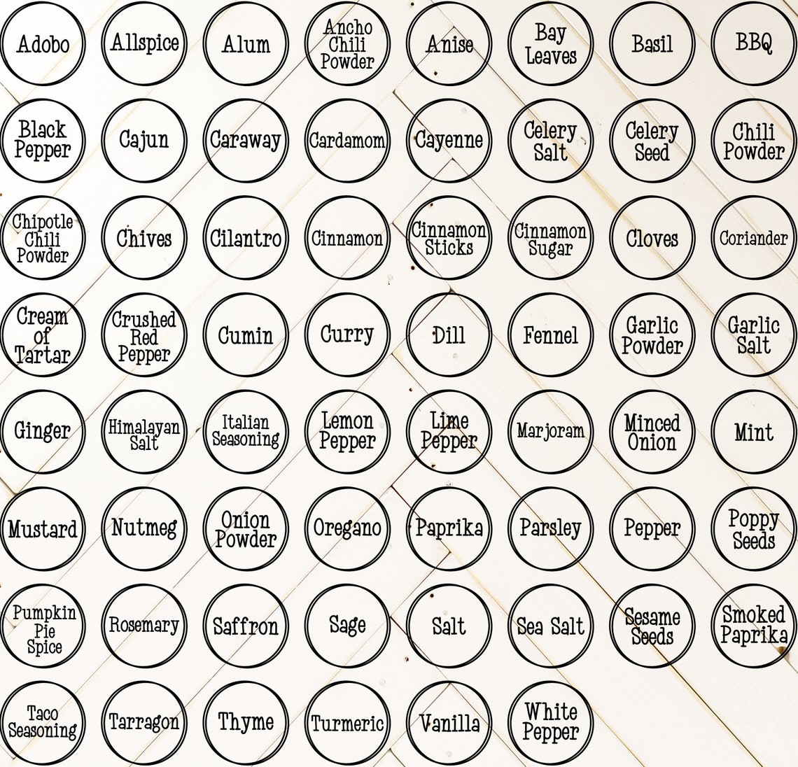 Round Spice Labels Bundle Cut File, Seasoning Jar Labels Svg/png - Etsy