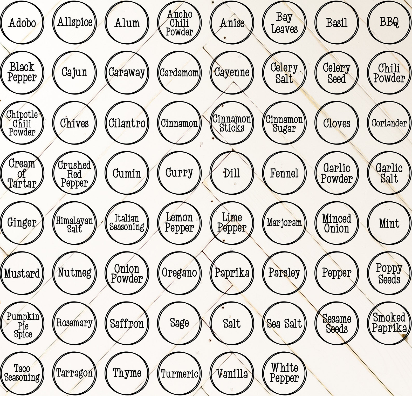 Round Spice Labels Bundle Cut File, Seasoning Jar Labels Svg/png - Etsy