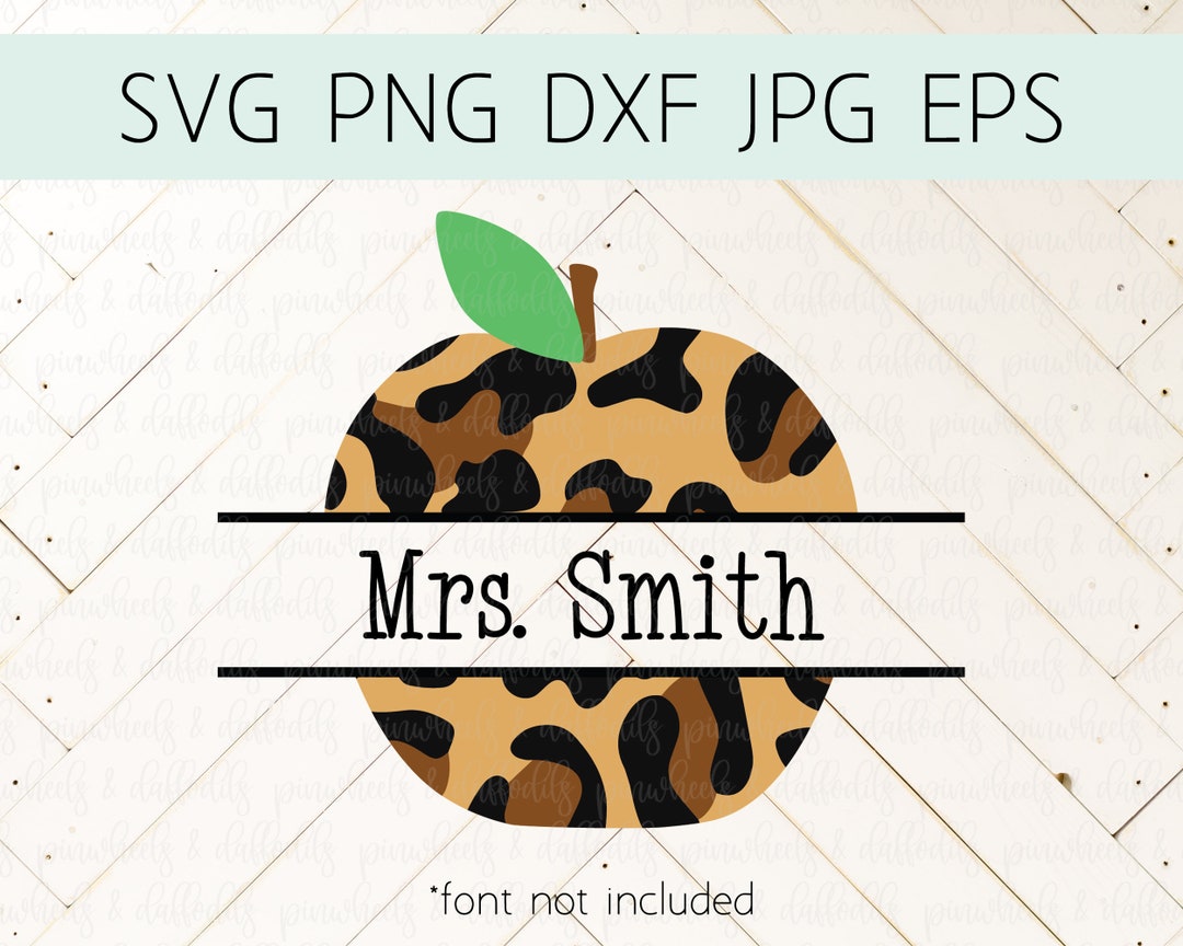 Cheetah Apple Svg, Apple Name Frame Svg, Apple Split Name Svg, Apple ...