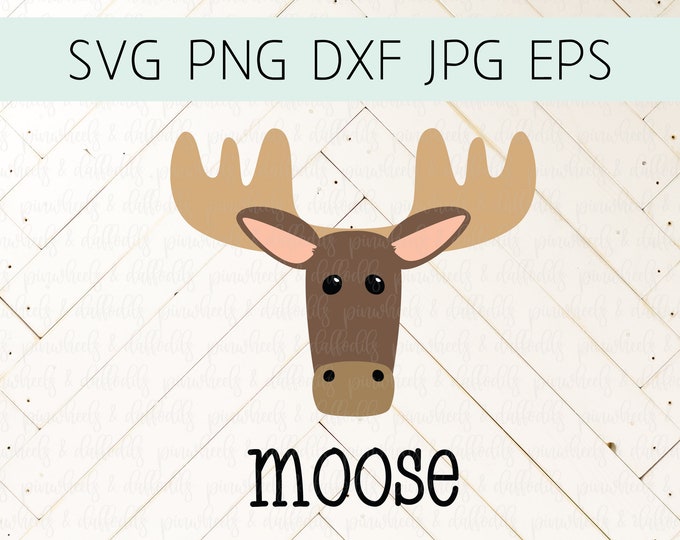 Cute Moose SVG Cut File, Woodland Theme Baby Shower and Nursery Decor ...