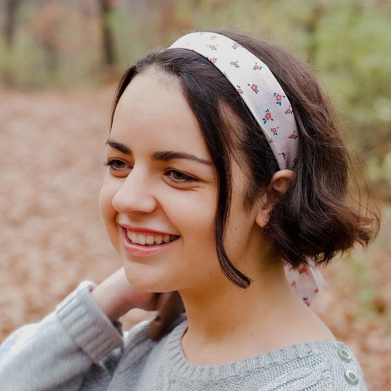 Ditsy Floral Headband | Long Tail Hair Scarf | Skinny Bandana | Hair ...