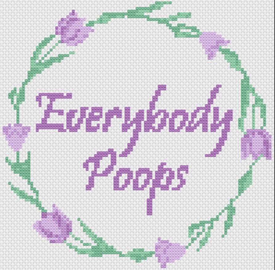 Everybody Poops PDF Pattern Download - Cute Bathroom Design, Funny ...