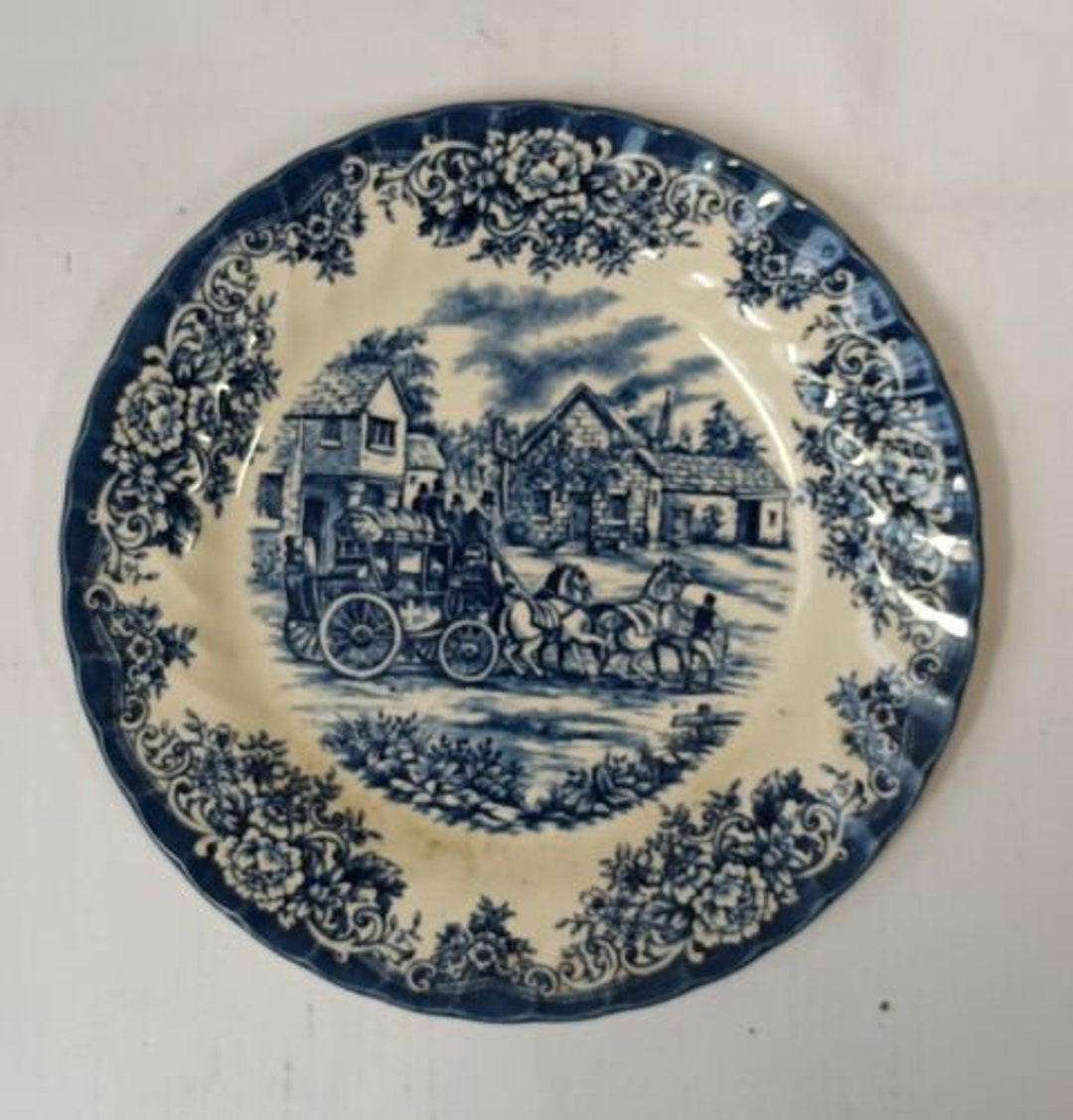 Barratts of Staffordshire Vintage Blue and White Tableware Plate ...