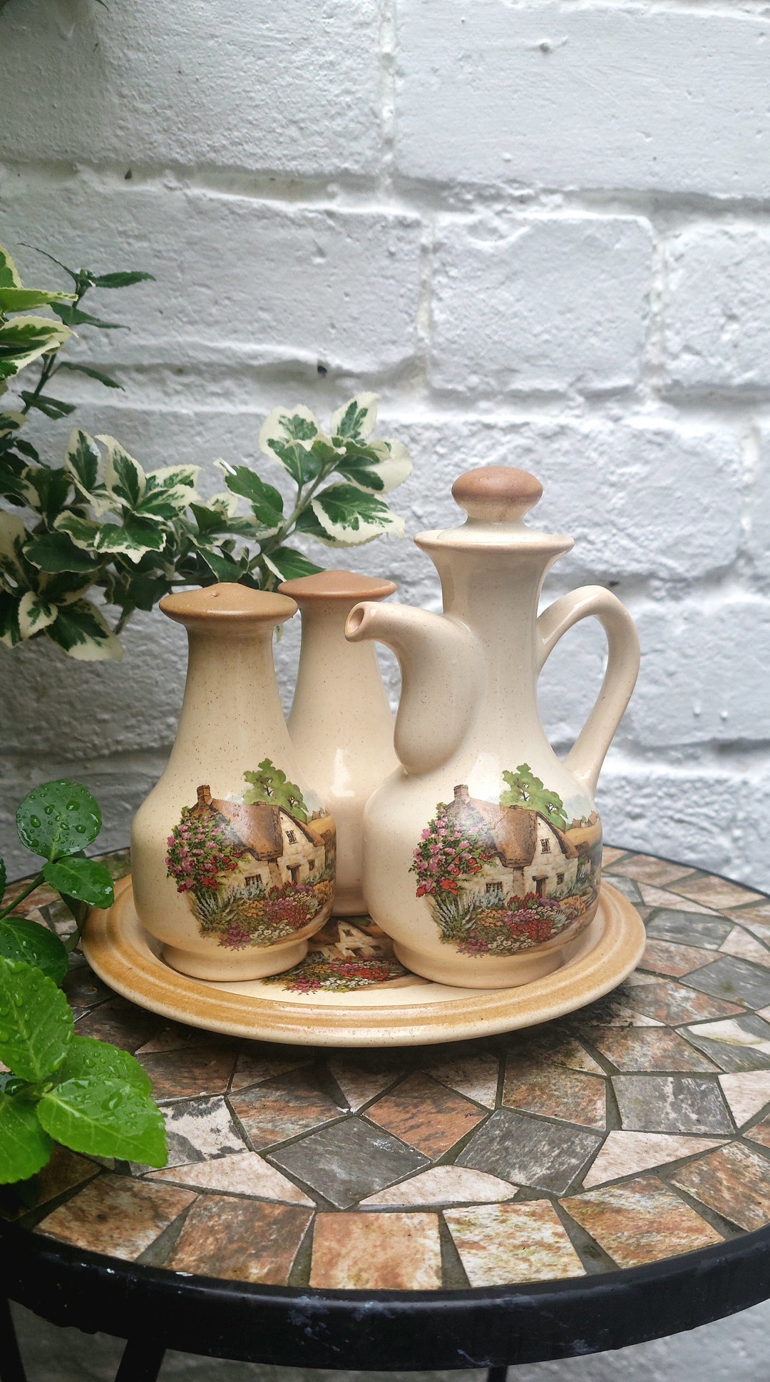 Rare Find of a Full Cruet Set of Fine Vintage Cornish Ceramic Pottery ...