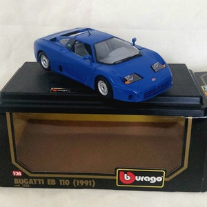 Burago Bugatti EB 110 1991 SUPER CAR Die Cast Metal. 1:24 Size. Cobalt ...