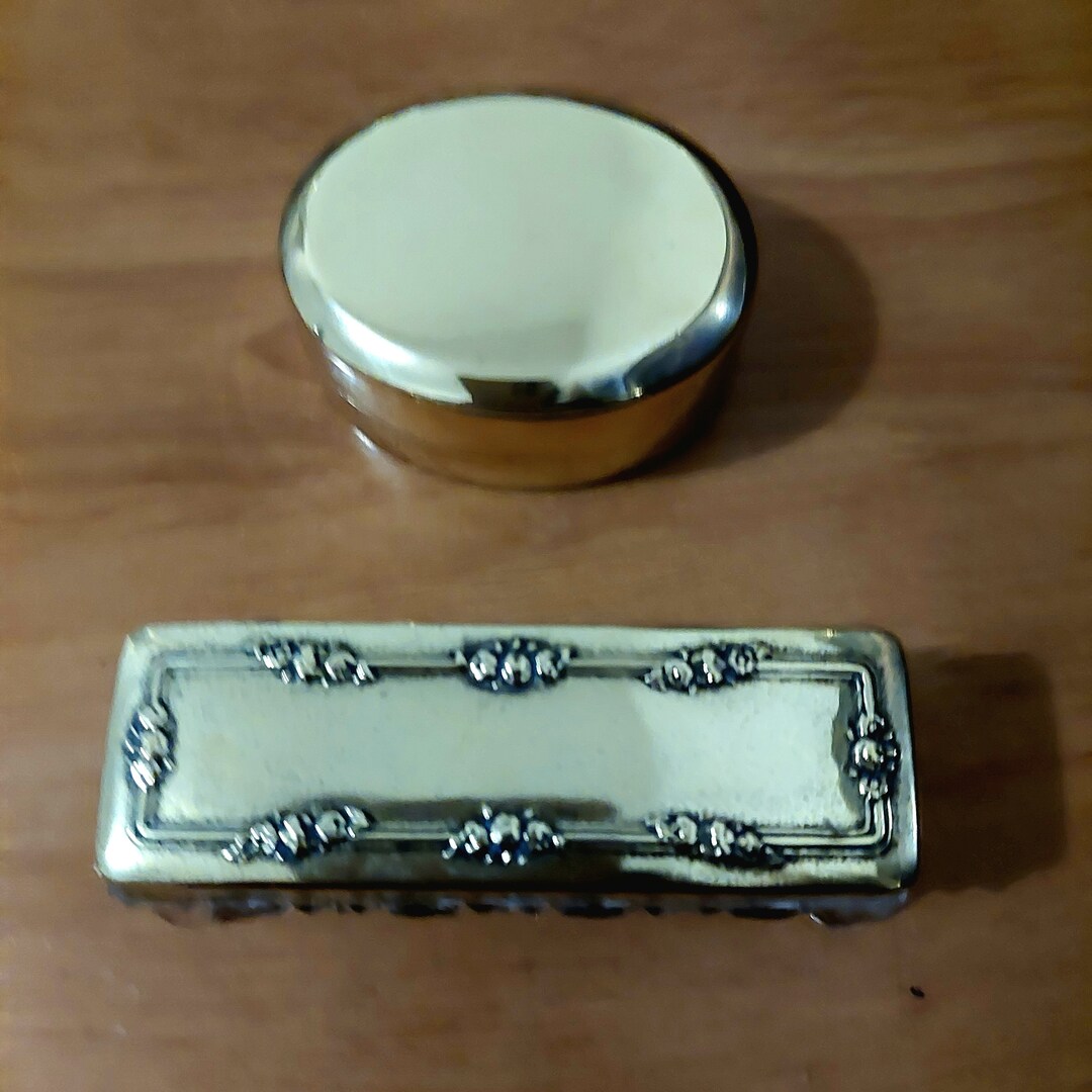 Antique Victorian Ladies Dressing Table Hair Pin Box and Plain Trinket ...