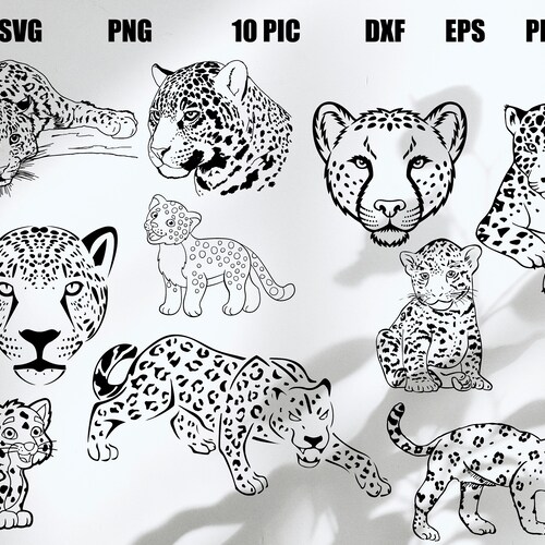 Jaguar Face. Cut Files for Cricut. Clip Art Silhouette eps - Etsy