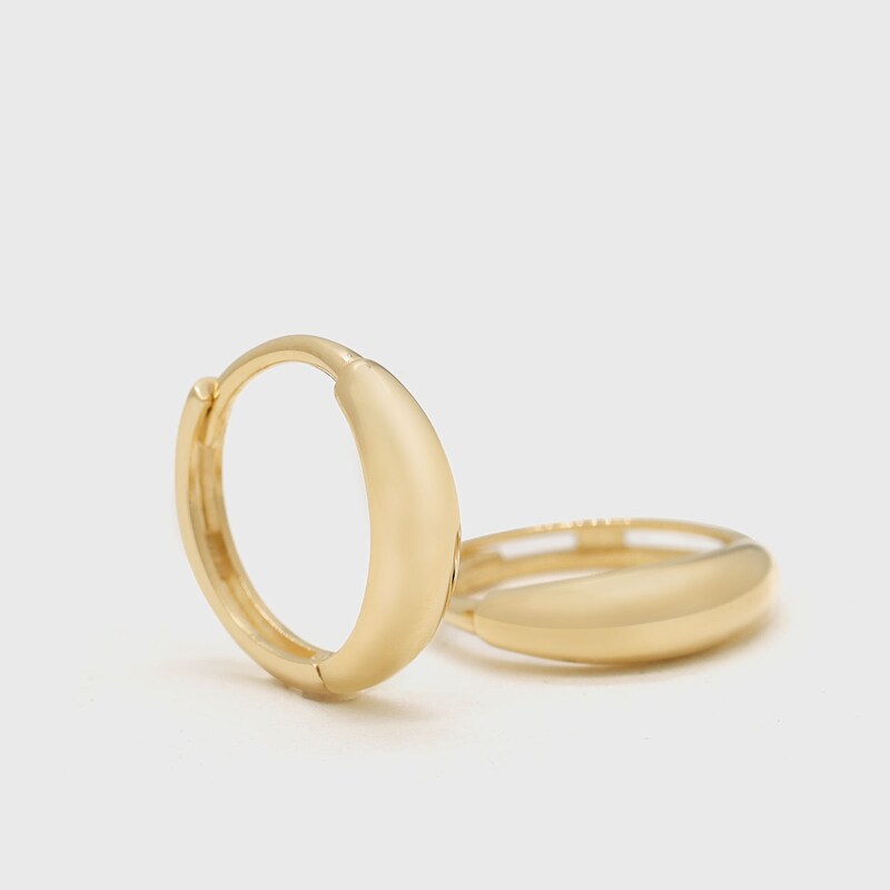 Solid 14k Gold Hoops - Etsy