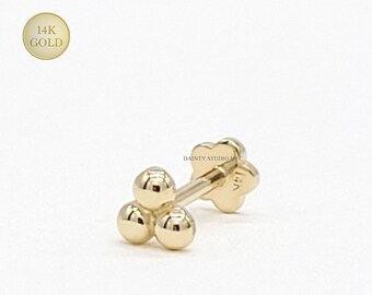 Gold Trinity Tragus Piercing - Etsy