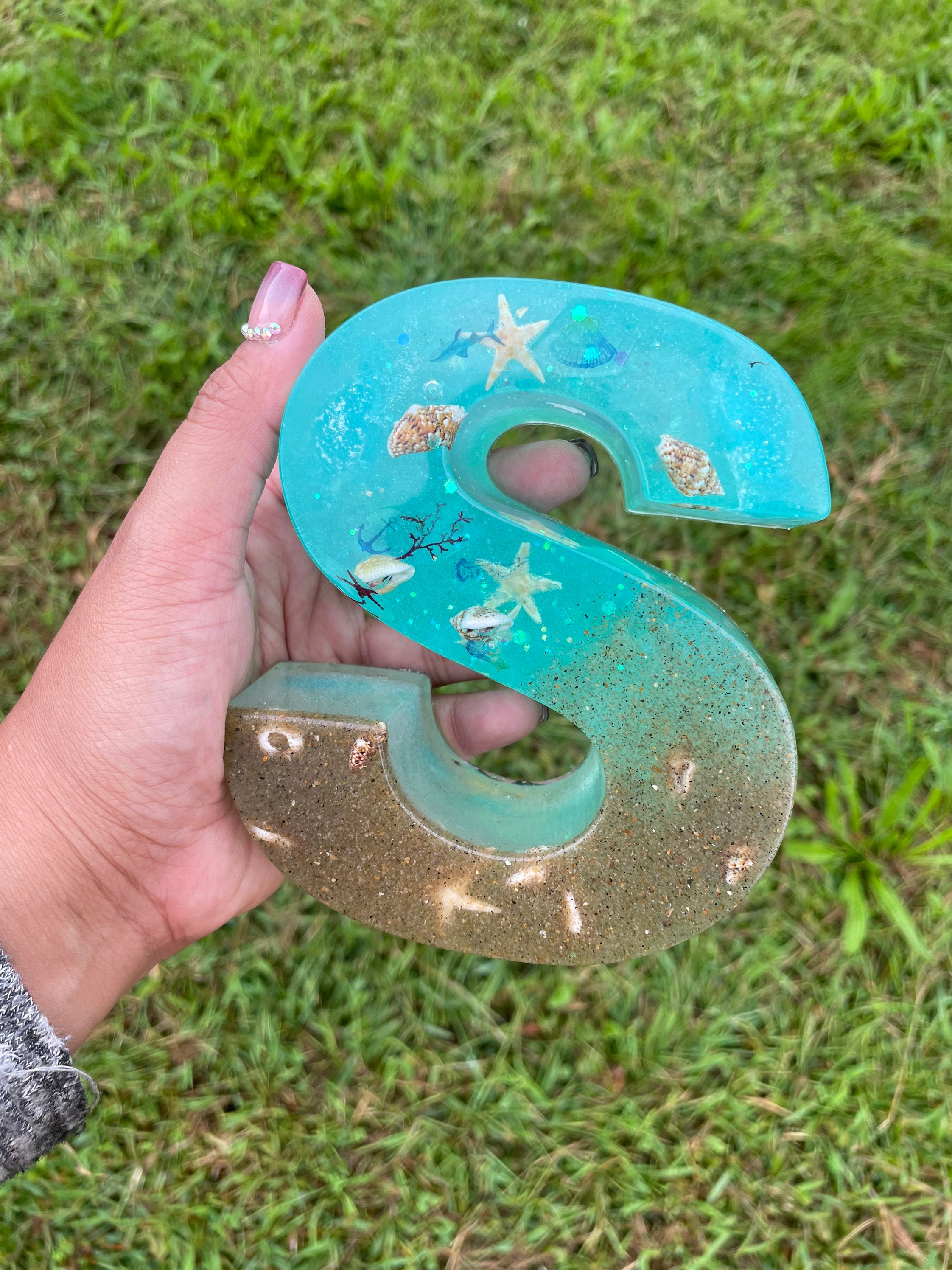 Resin 5 Letter S Sea Theme Etsy resin-5-letter-s-sea-theme-etsy
