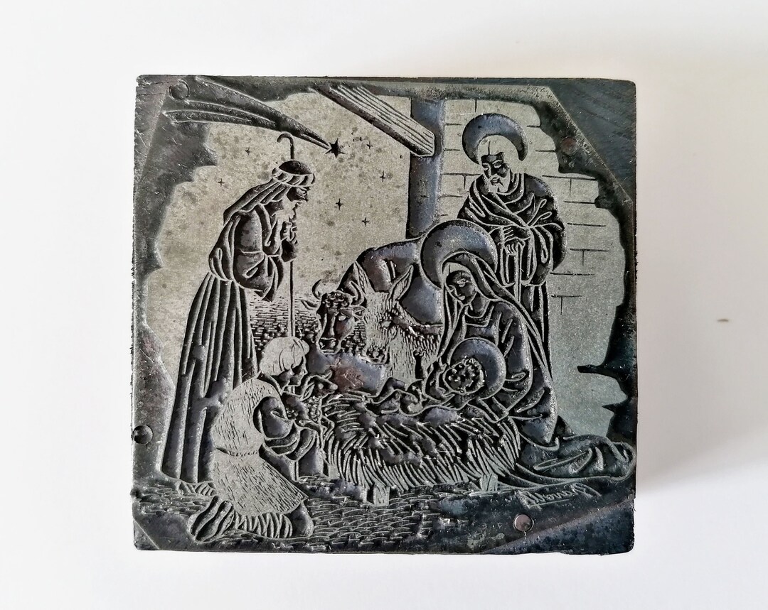 Vintage Nativity Scene Stamp, Cast Iron Christmas Decor - Etsy