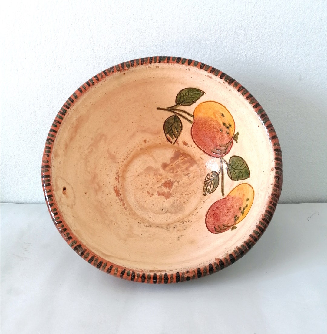 Handmade Ceramic Fruit Bowl: Rustic Kitchen Pottery, Hand-painted ...