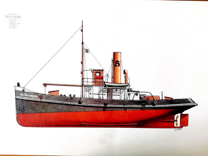 vintage-maritime-wall-decor-cargo-ship-print-nautical-etsy