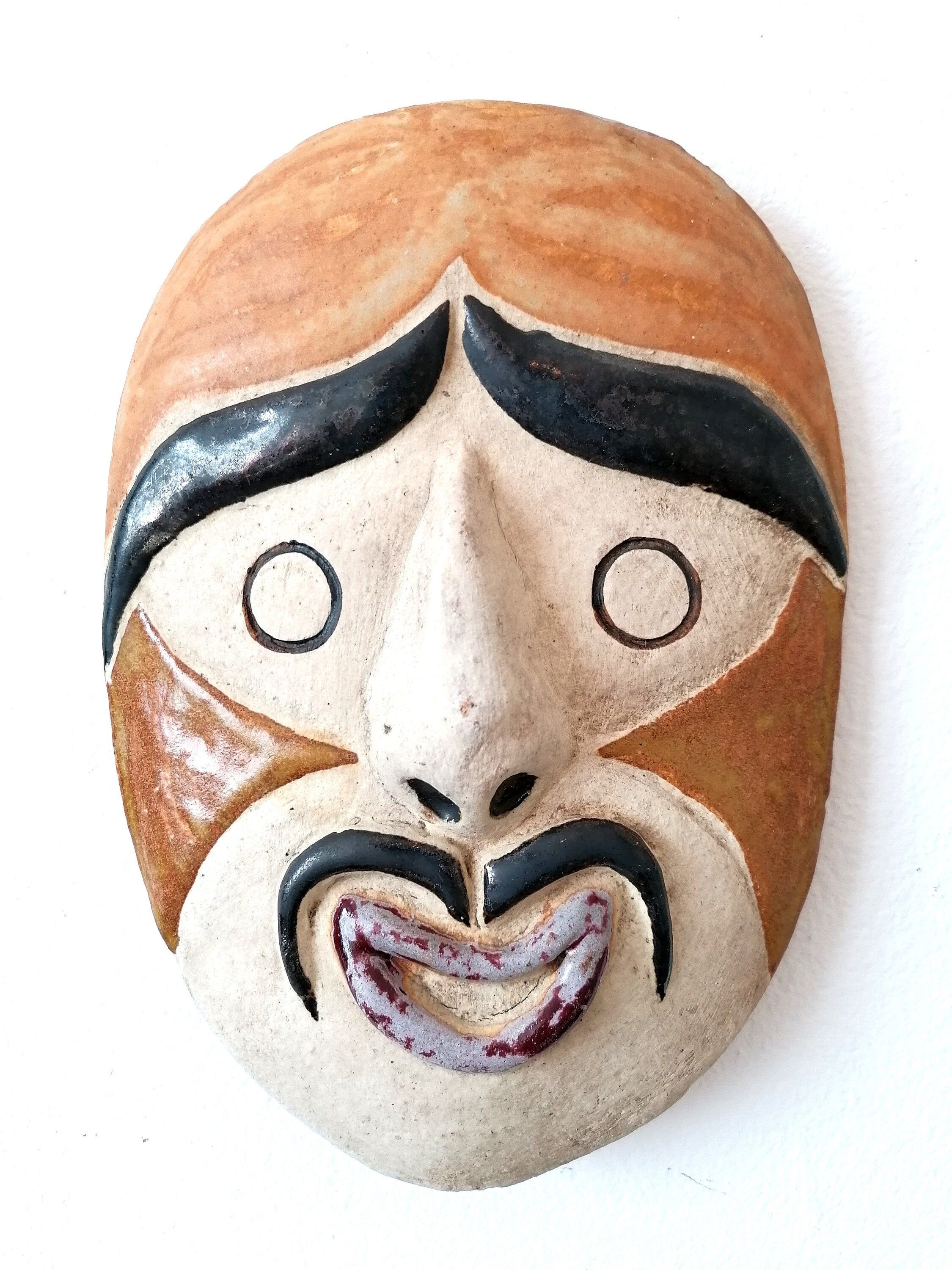 Handmade Ceramic Masks,folk Wall Accent, Ethnic Cosy Room Decor ...