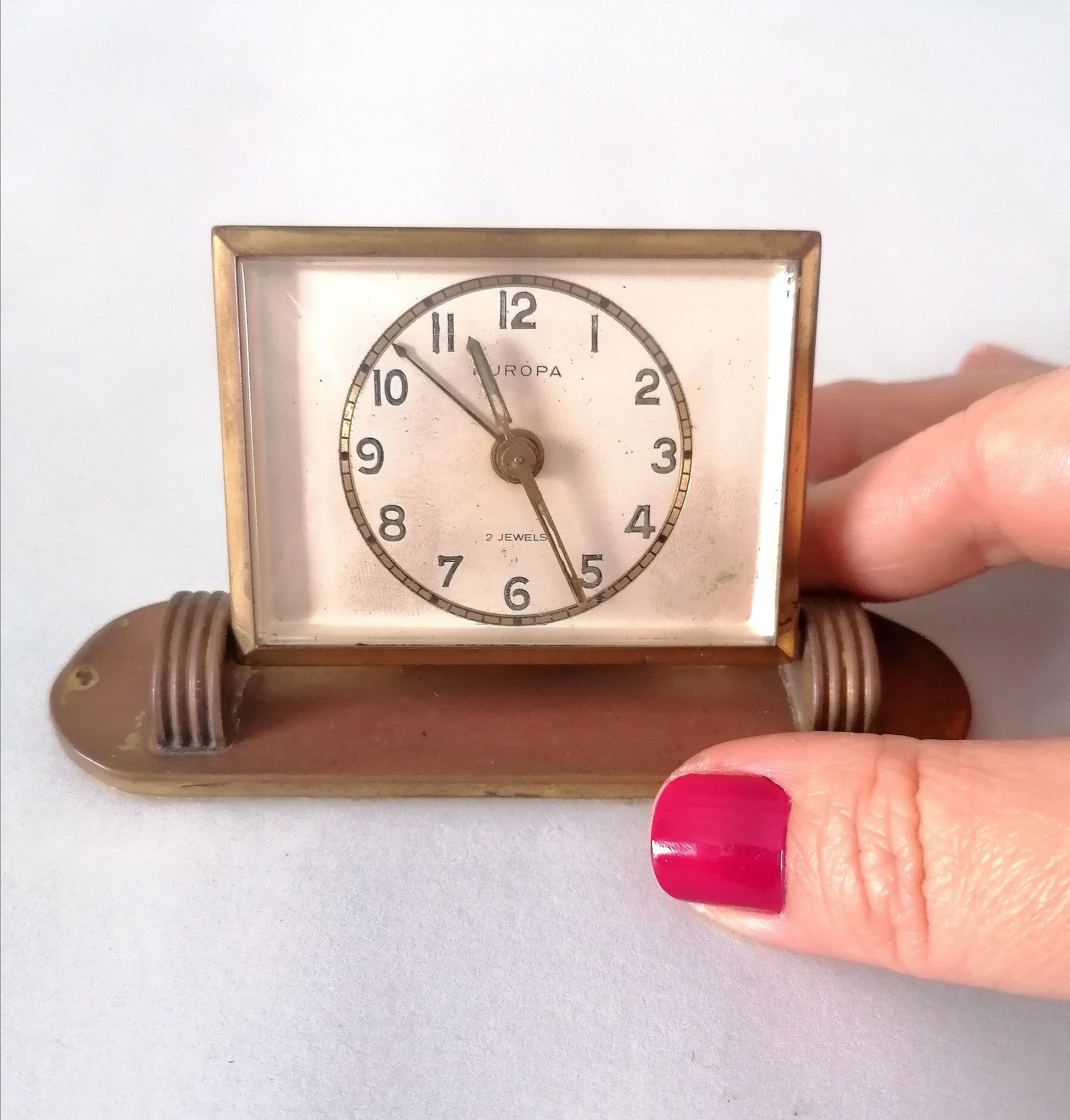 Antique Wind up Alarm Clock, Retro Brass Alarm Clock, Art Deco Style ...