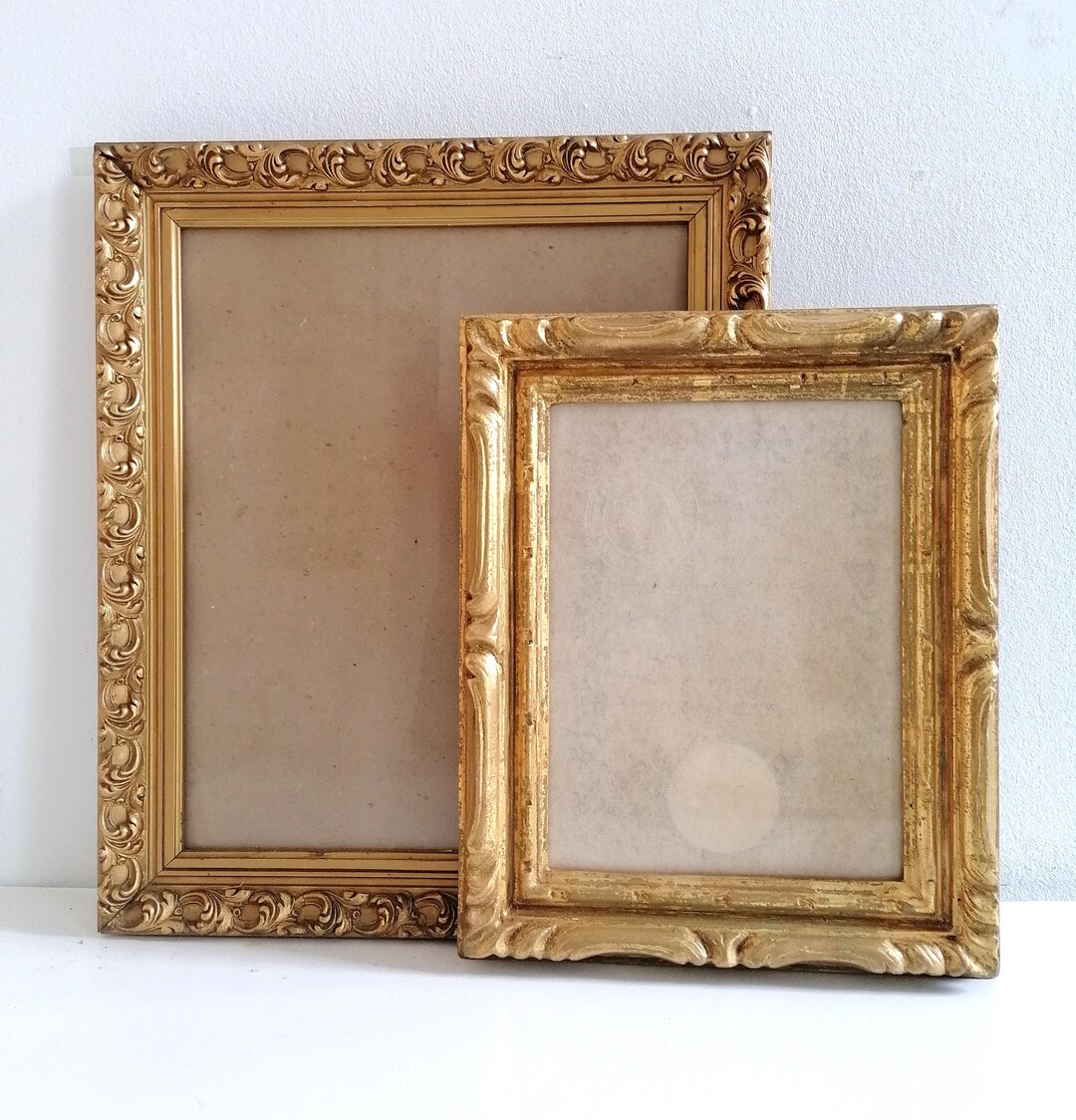 Picture Frames Set, Antique Gilded Photo Frames, Vintage Wooden Frames ...