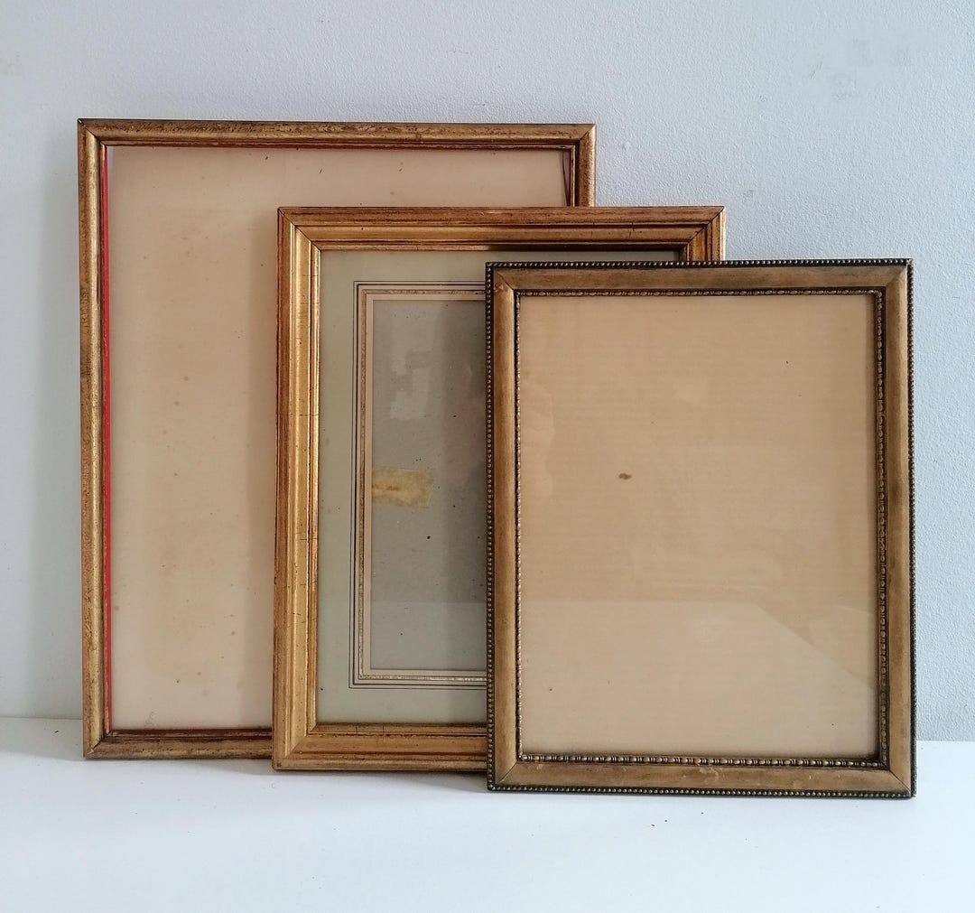 Set of 3 Genuine Antique Frames, Eclectic Frames Wall Gallery, Wooden ...