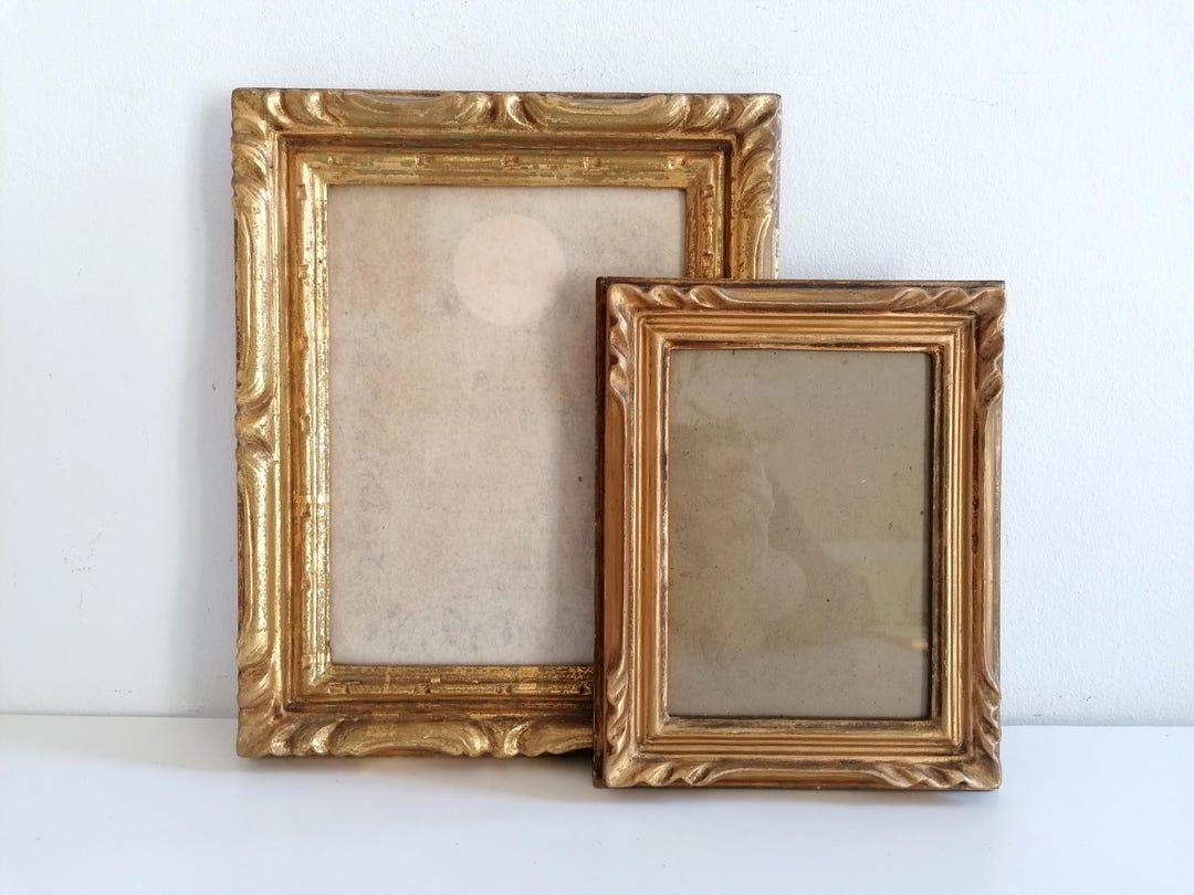 Picture Frames Set, Genuine Antique Gilded Photo Frames, Vintage Wooden ...