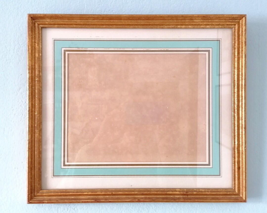 Antique Wooden Frames Set With Had Painted Mat, Gallery Wall Set ...