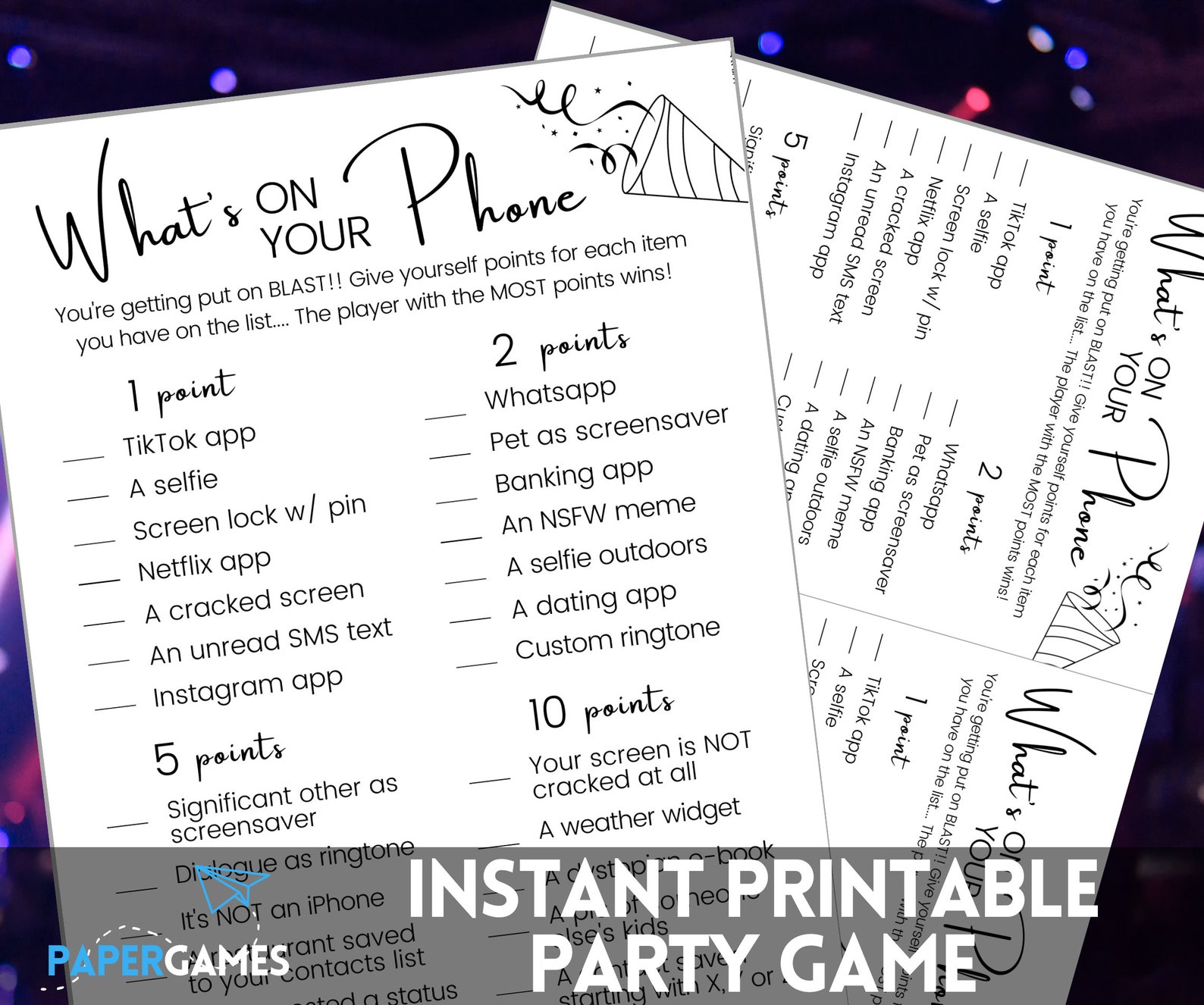 Hilarious Adult Birthday Game | Printable Party Games, Adult Games ...