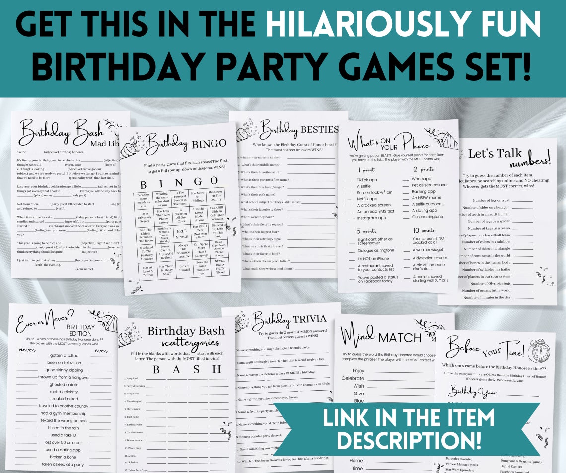Hilarious Adult Birthday Game | Printable Party Games, Adult Games ...