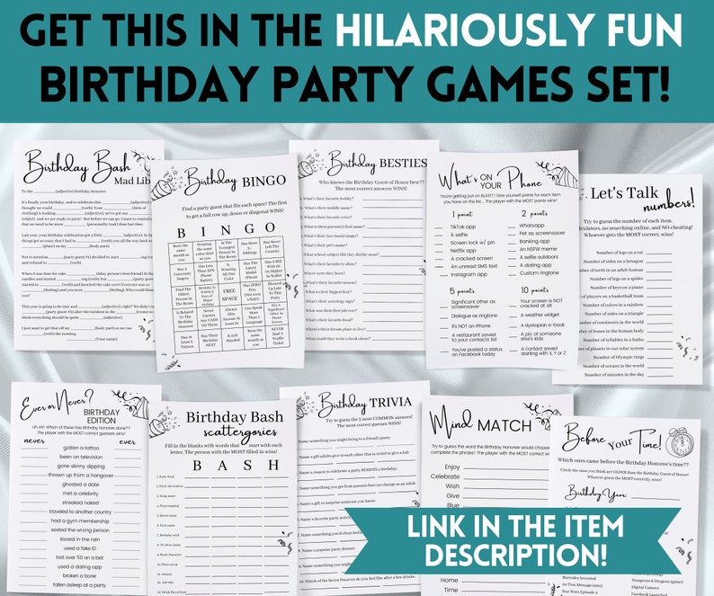 Hilarious Adult Birthday Game | Printable Party Games, Adult Games ...