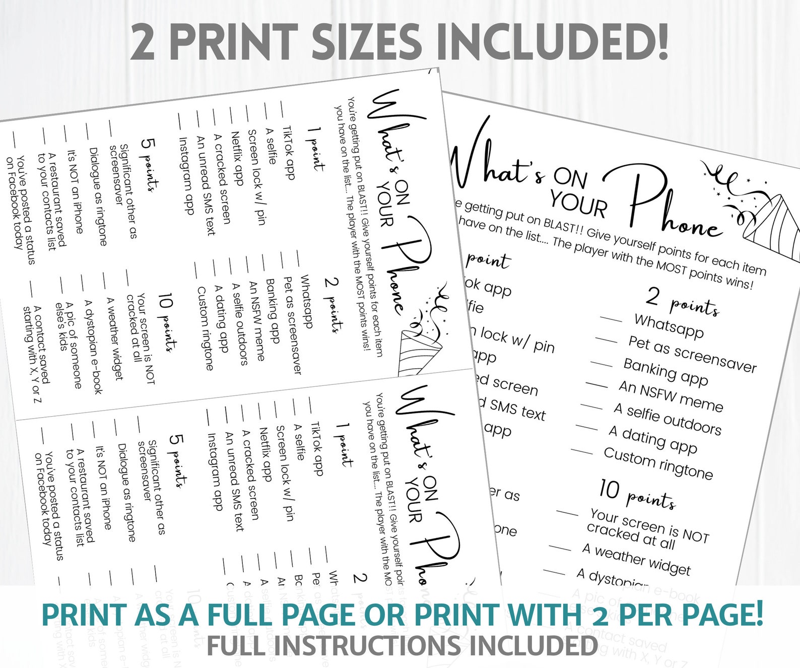 Hilarious Adult Birthday Game Printable Party Games Adult - Etsy