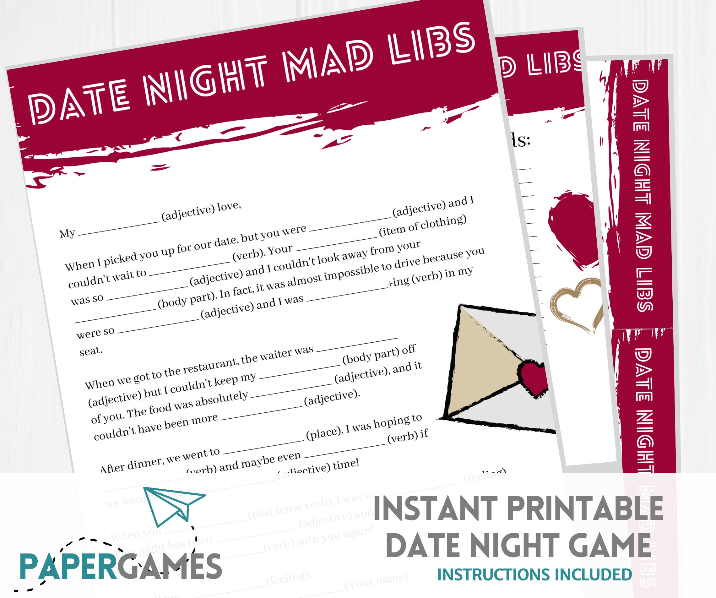 3 Fun & Sexy DATE NIGHT GAMES Bundle Instant Download | Couples Date Night Game, Honeymoon ...