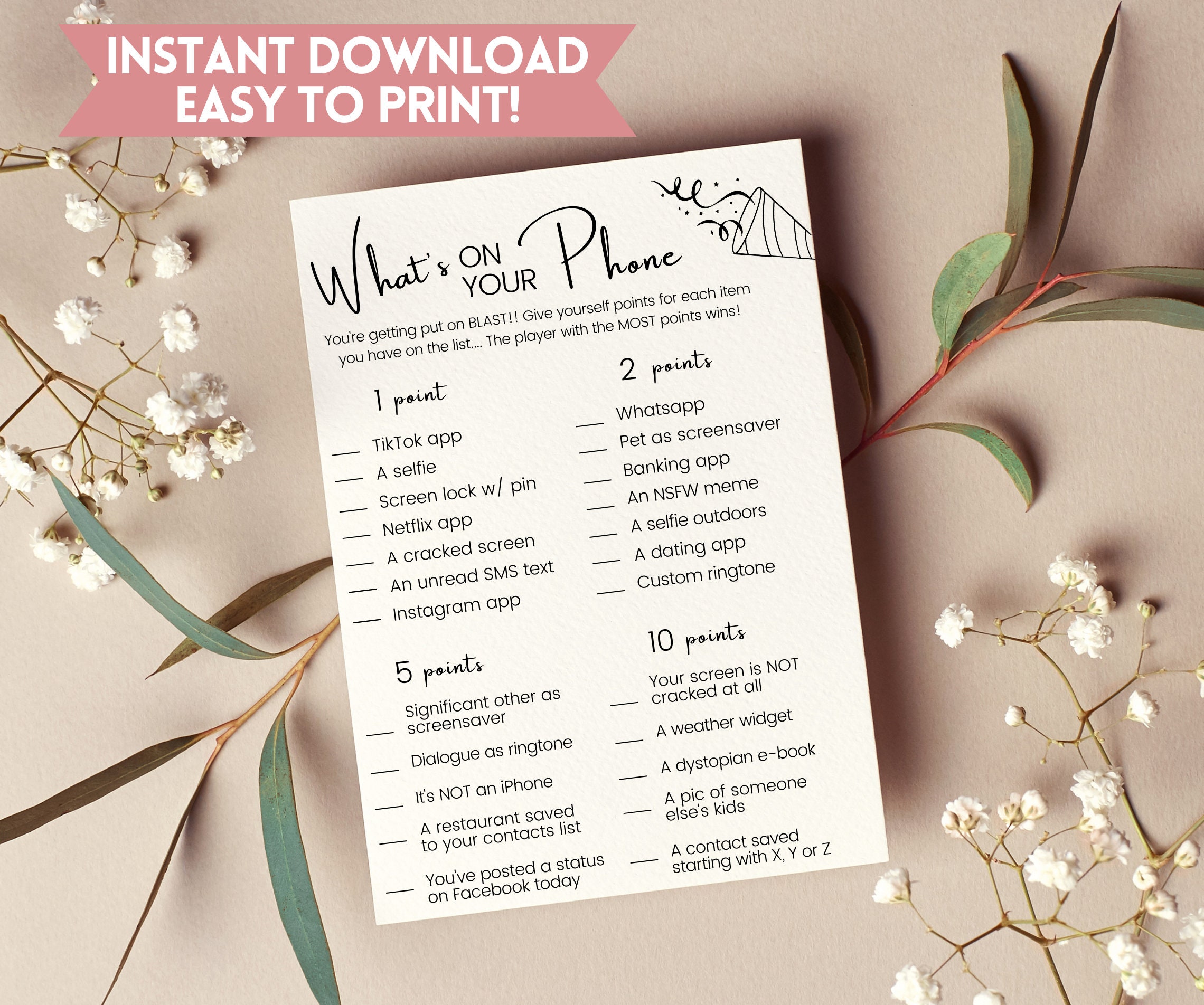 Hilarious Adult Birthday Game | Printable Party Games, Adult Games ...