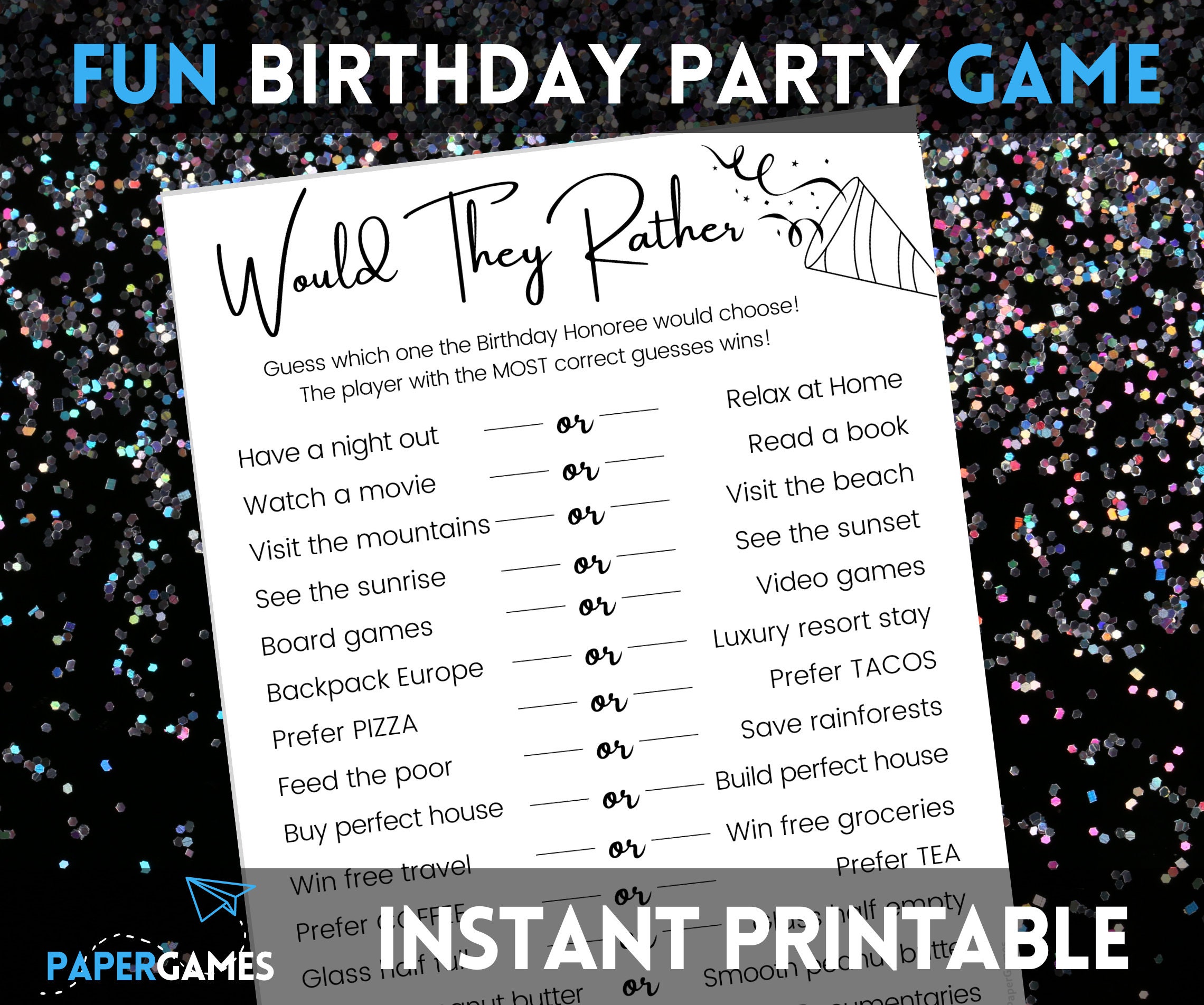 Hilarious Birthday Game | Printable Party Game, Adult Games, Birthday ...