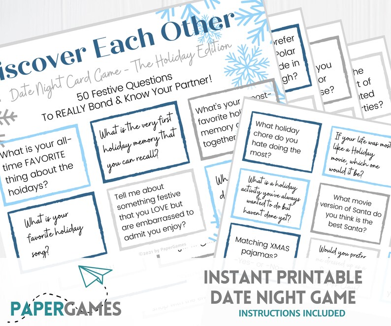 5 Fun & Sexy Holiday DATE NIGHT GAMES Bundle Instant Download | Naughty ...