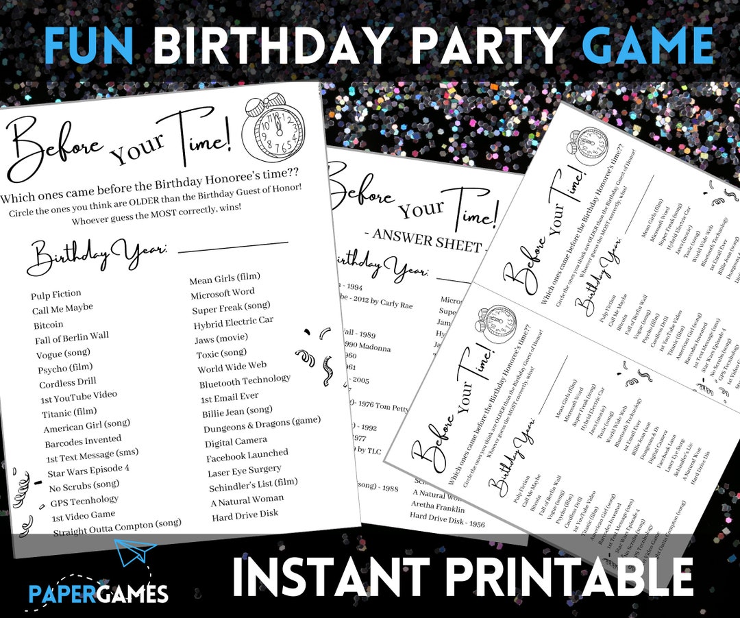Hilarious Adult Birthday Game Printable Party Games, Adult Games ...