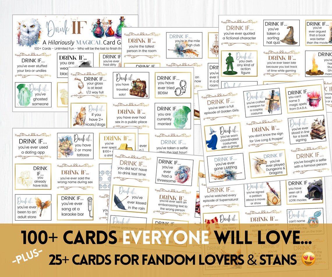 WIZARD Bachelorette Party Game Drink If Game Printable Hen Party Game ...