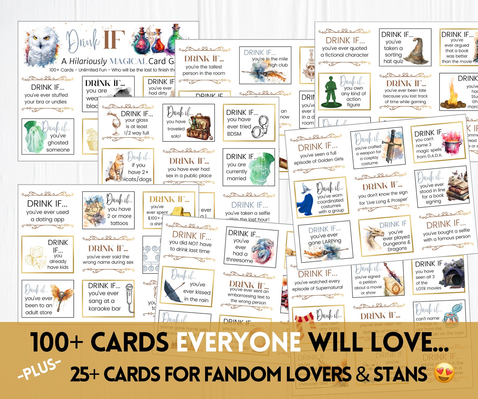WIZARD Bachelorette Party Game Drink If Game | Printable Hen Party Game ...