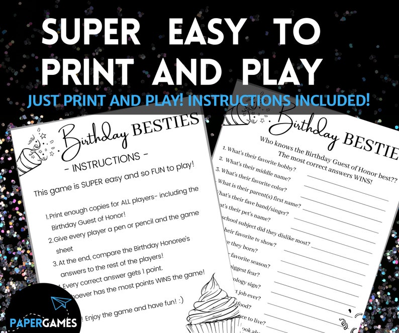 Hilarious Besties Birthday Game | Printable Party Game, Adult Games ...