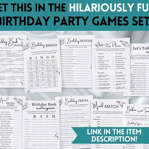 Fun Mind Match Birthday Game: Printable Adult Party Game (PDF, PNG, JPG ...