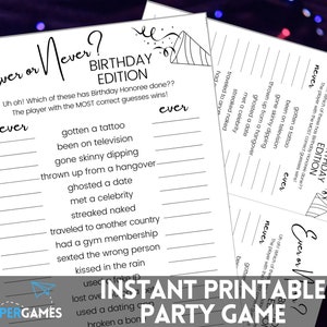 Hilarious Adult Birthday Game Printable Party Games Adult - Etsy