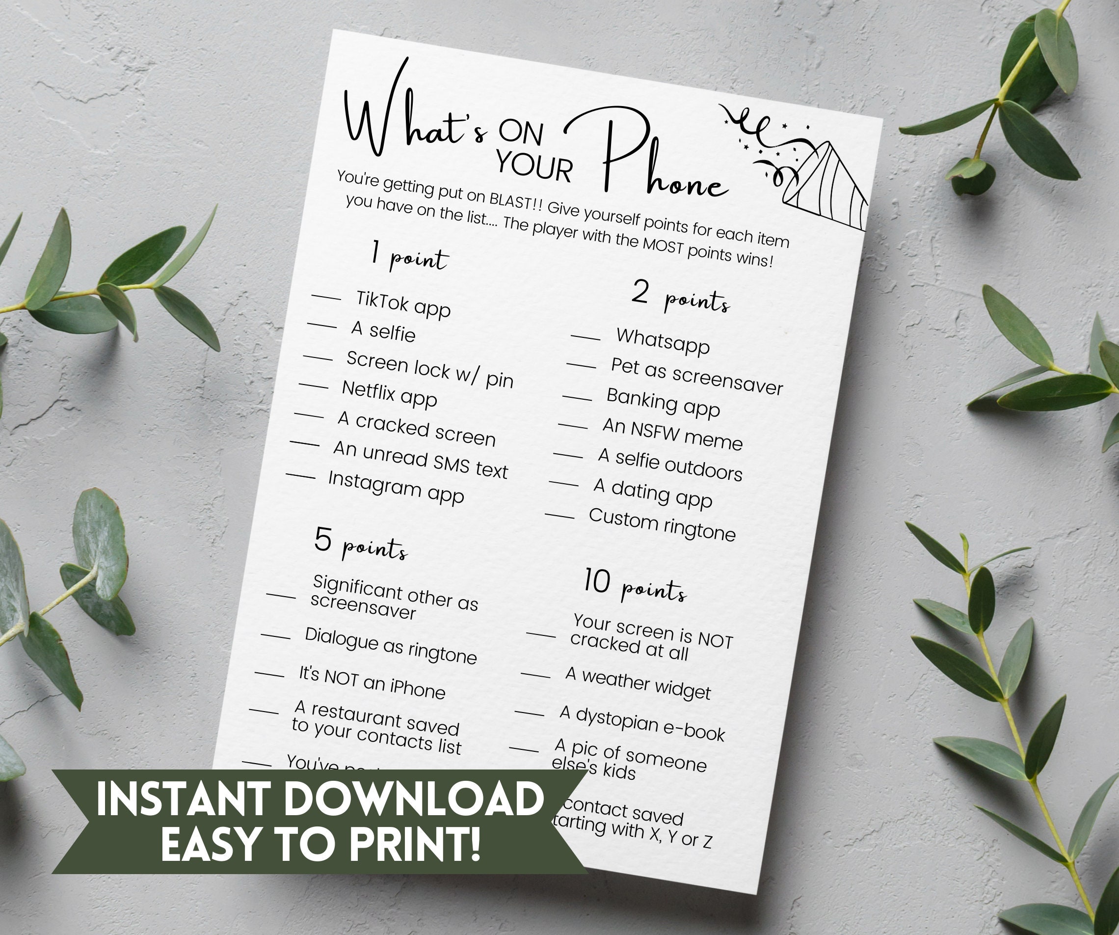 Hilarious Adult Birthday Game | Printable Party Games, Adult Games ...