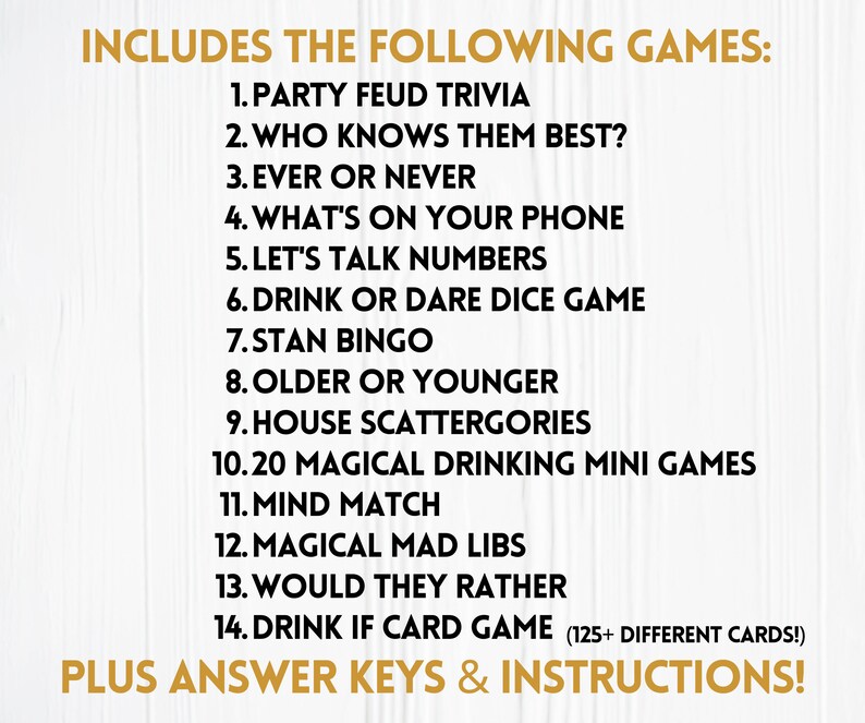WIZARD BACHELORETTE PARTY Games Bundle Printable Party Games, Wizard ...